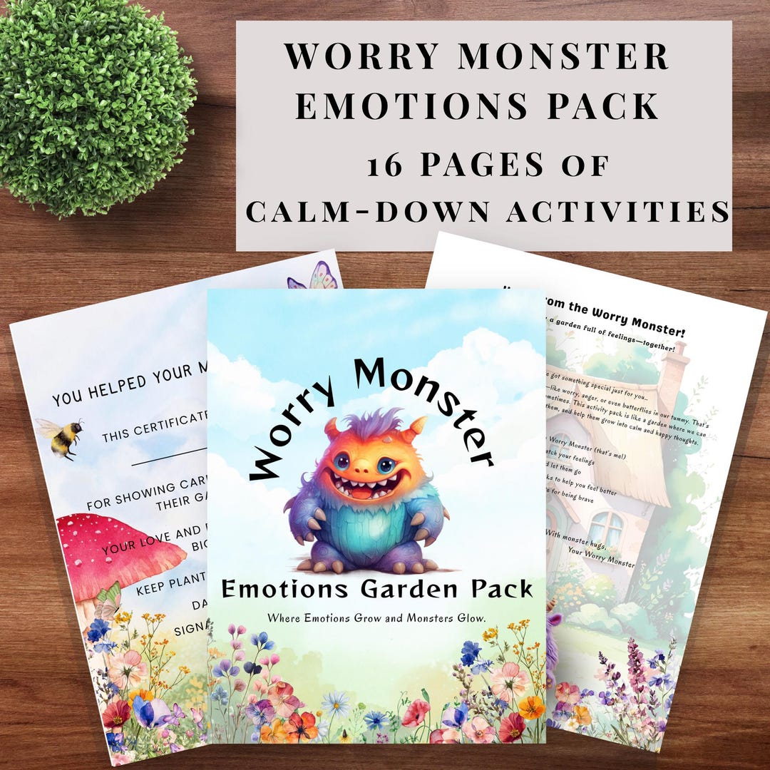 Worry Monster Emotions Garden Pack, Kids' SEL Activity (PDF) - Etsy