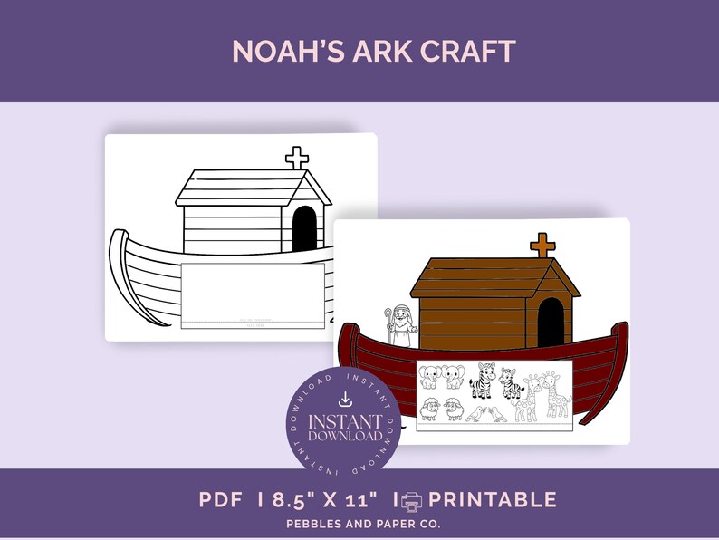 Noah's Ark Activity Pack, Bible Story Crafts (PDF Download) - Etsy
