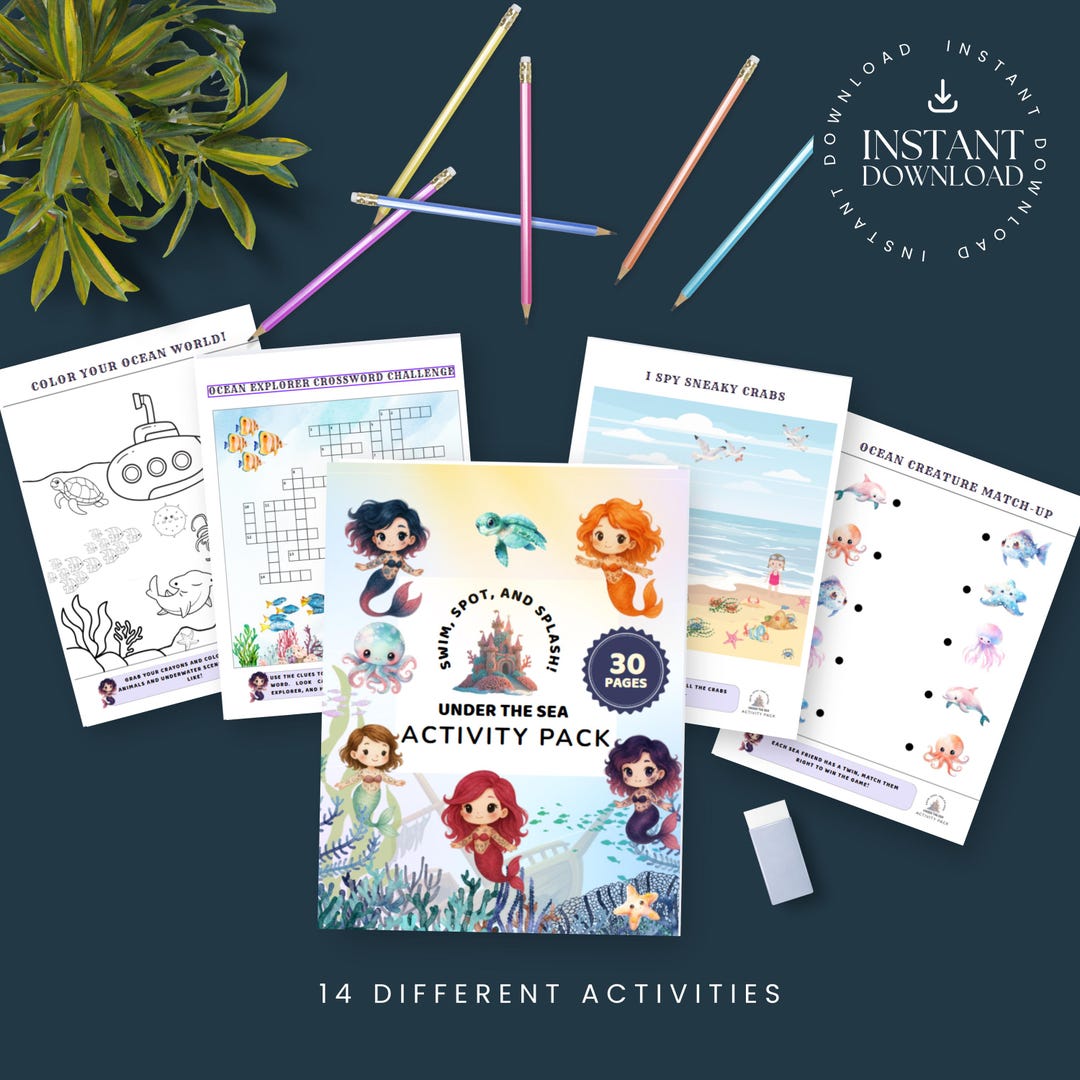 Under the Sea Activity Pack for Kids, Ocean Worksheets (digital ...