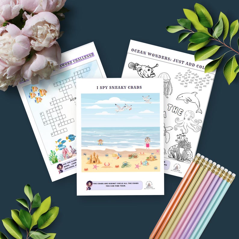 Under the Sea Activity Pack for Kids, Ocean Worksheets (digital ...