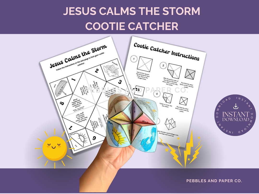 Bible Verse Cootie Catcher, Jesus Calms the Storm Fortune Teller ...