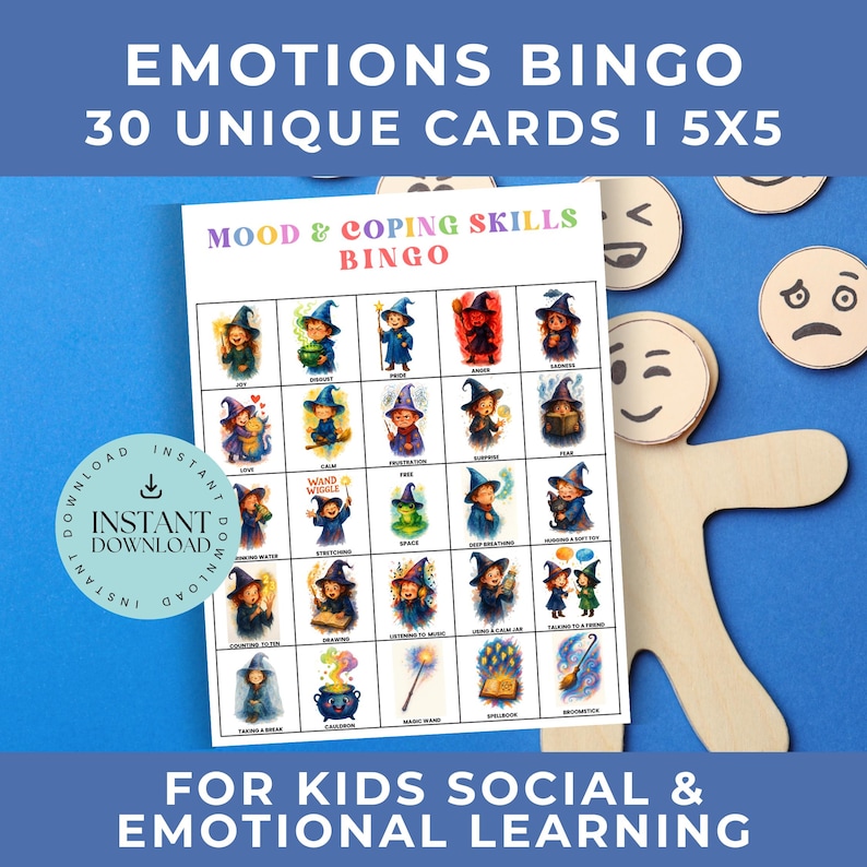 Emotions Bingo for Kids, Feelings Game, Social Emotional Learning ...