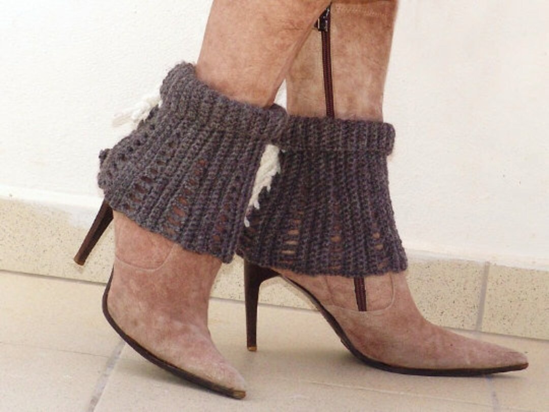 Shoe Cover Boot Socks Gray Boot Covers Crochet Boot Cuffs - Etsy