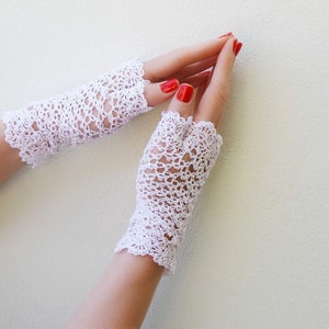 Gothic Lace Gloves Womens Gloves Black Crochet Gloves Short Fingerless ...
