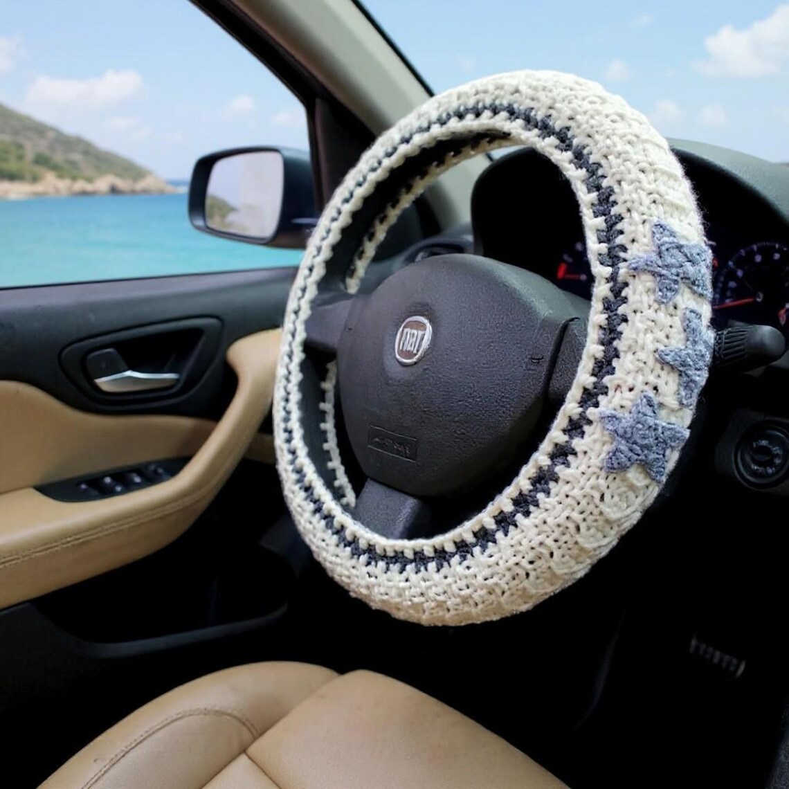 Automotive Decor Steering Wheel Cover Car Accessories Crochet Car Charm ...
