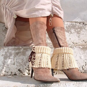 Shoe Cover Boot Socks Gray Boot Covers Crochet Boot Cuffs - Etsy