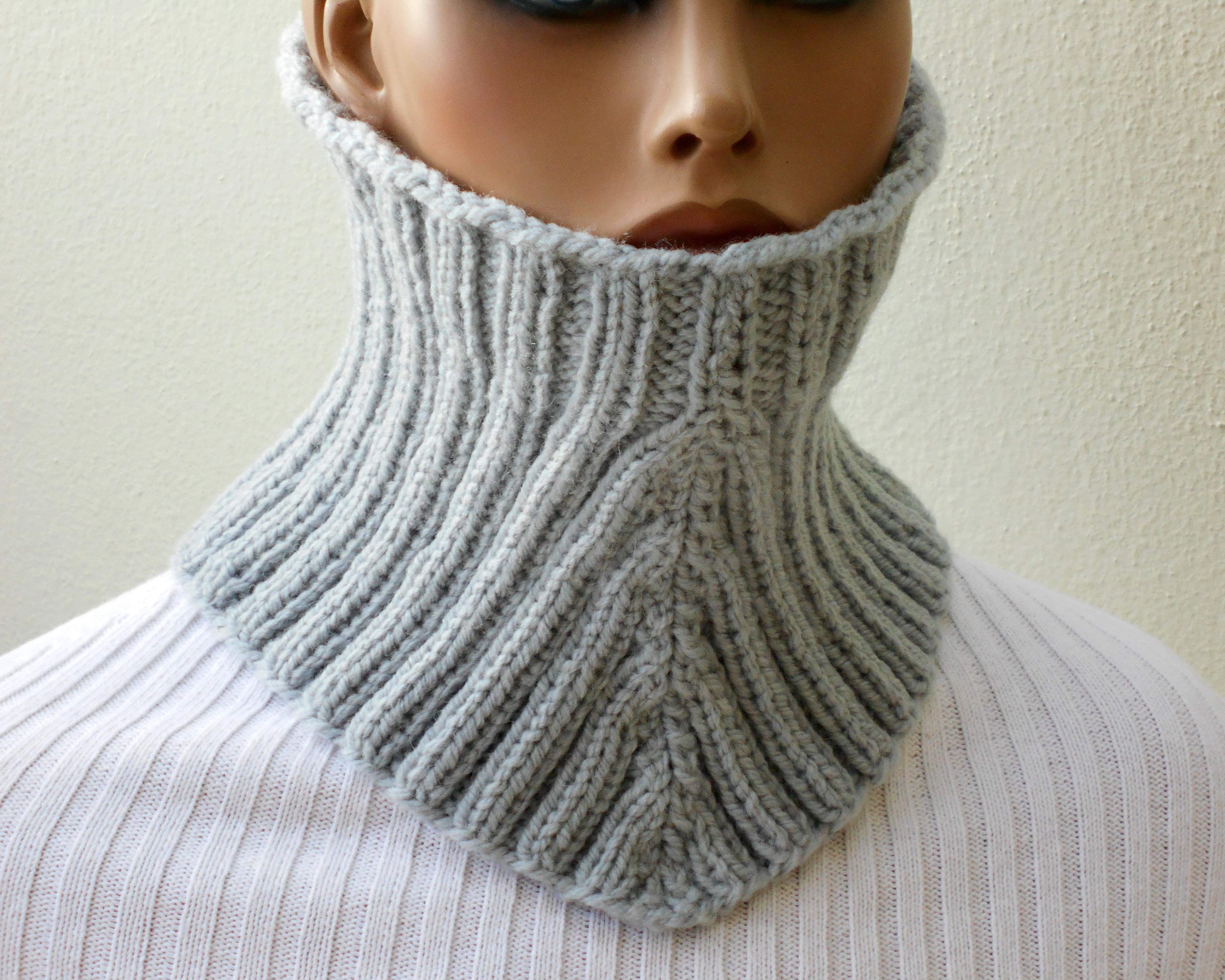 Turtleneck Dickey Gray Infinity Neck Warmer Alpaca Wool Scarf - Etsy Canada