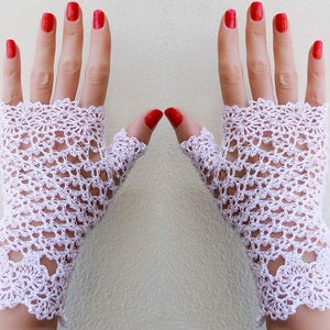 Gothic Lace Gloves Womens Gloves Black Crochet Gloves Short Fingerless ...