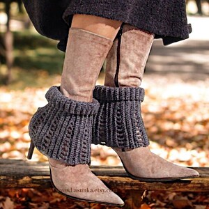 Shoe Cover Boot Socks Gray Boot Covers Crochet Boot Cuffs - Etsy