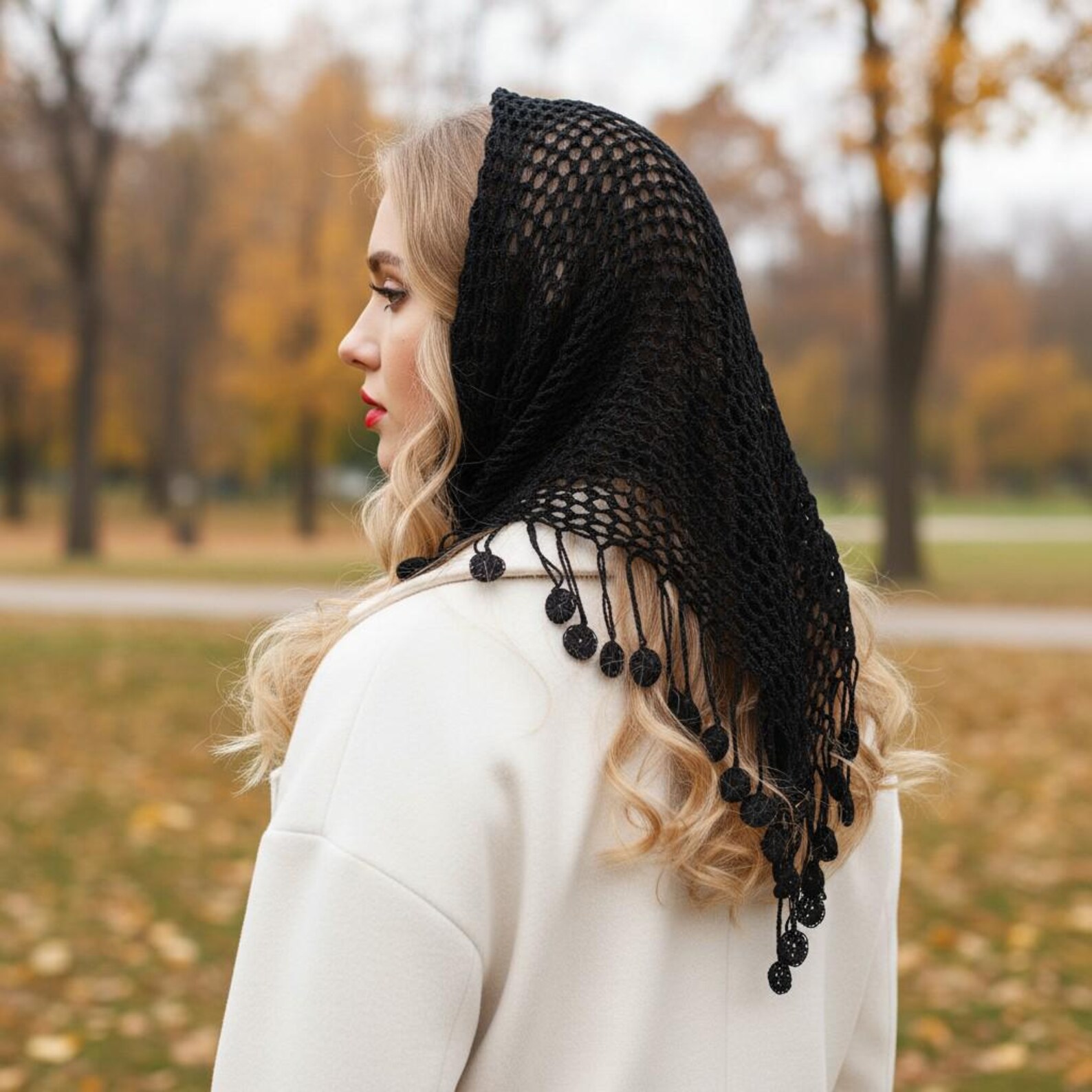 Cretan Head Scarf Tranditional Sariki Black Lace Headband Greek Gifts ...