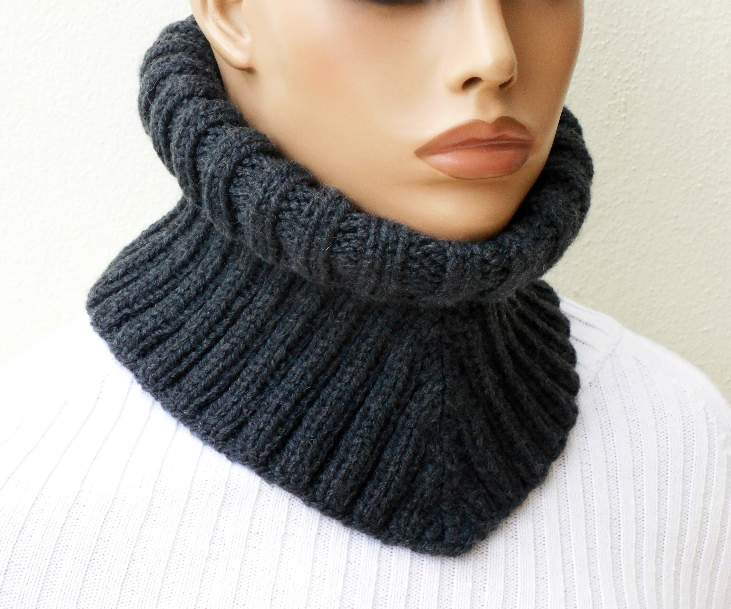 Turtleneck Dickey Gray Infinity Neck Warmer Alpaca Wool Scarf - Etsy Canada