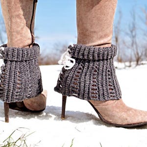 Shoe Cover Boot Socks Gray Boot Covers Crochet Boot Cuffs - Etsy