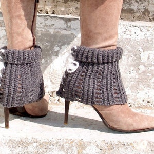 Shoe Cover Boot Socks Gray Boot Covers Crochet Boot Cuffs - Etsy