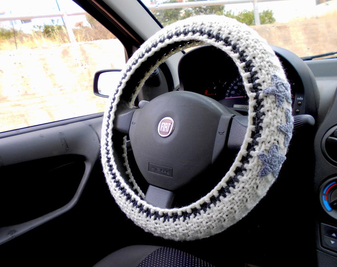 Star and Moon Crochet Steering Wheel Cover,steering Wheel Cover,car ...