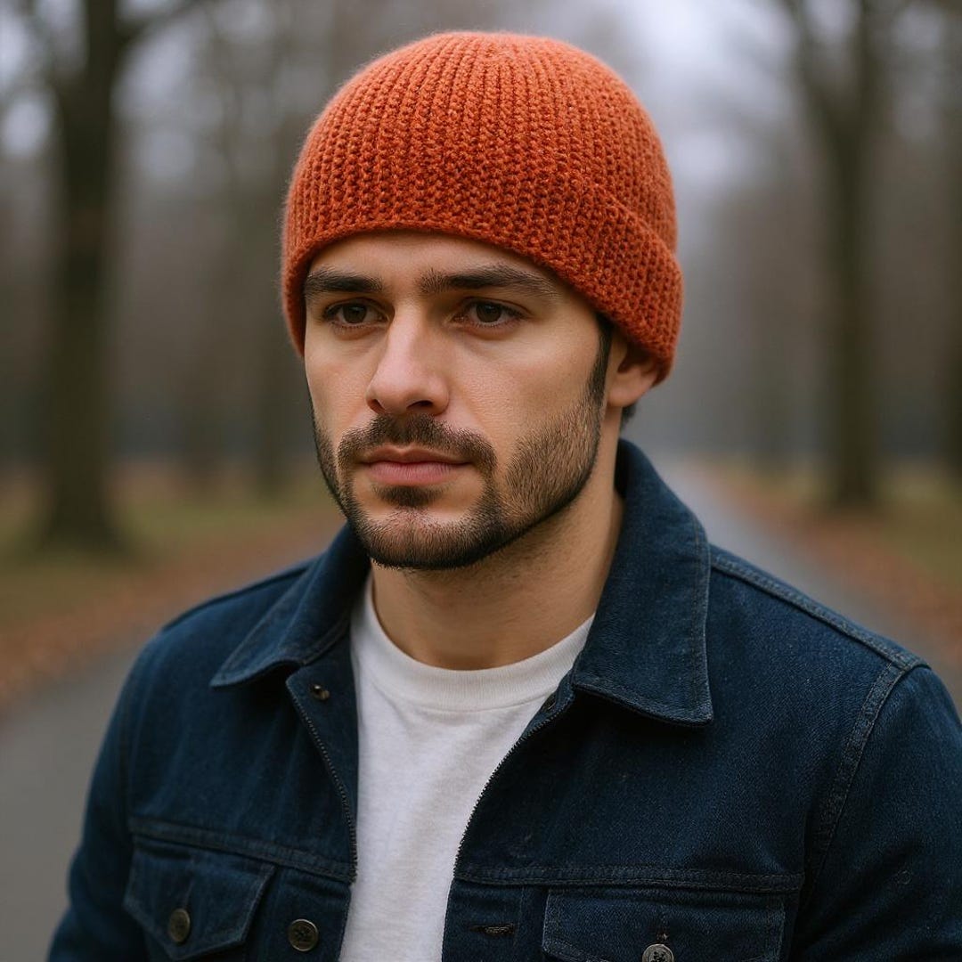 Wool Hat Men Brick Hat Fisherman Beanie Crochet Hat Knit Beanie Mens ...