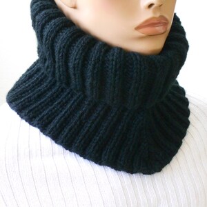 Turtleneck Dickey Gray Infinity Neck Warmer Alpaca Wool Scarf for Men ...