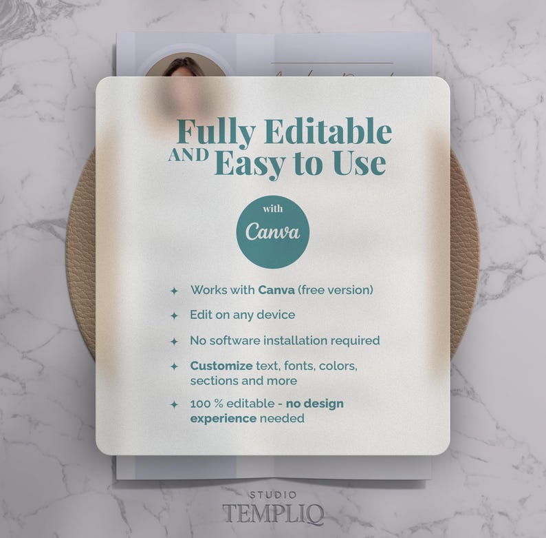 Clean and Modern Canva Resume Template With Photo: Bonus Writing Guide ...