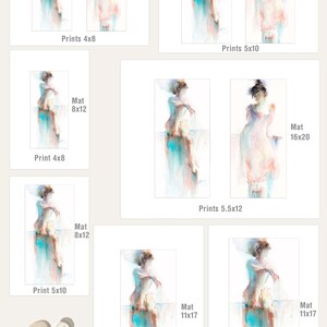 Cerulean Blue, Lady Aquarelle Series, MATTED Giclee Wall Art Print ...