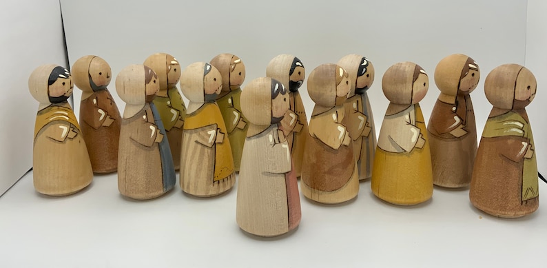 Cenacle / Last Supper Figures Jesus and 12 Disciples FINISHED/COLORS ...