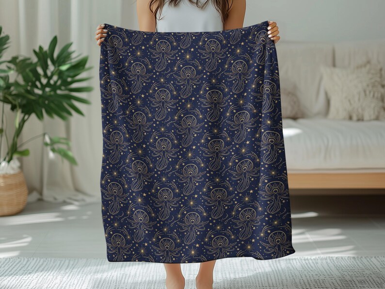 Angel Stars Seamless Pattern: Celestial Fabric Design (PNG JPG Download ...