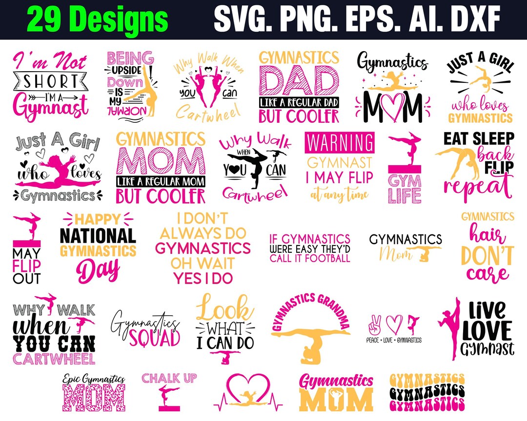 Gymnastics Girl PNG Bundle: Gymnastics SVG, Cricut Png, Dxf Ai - Etsy