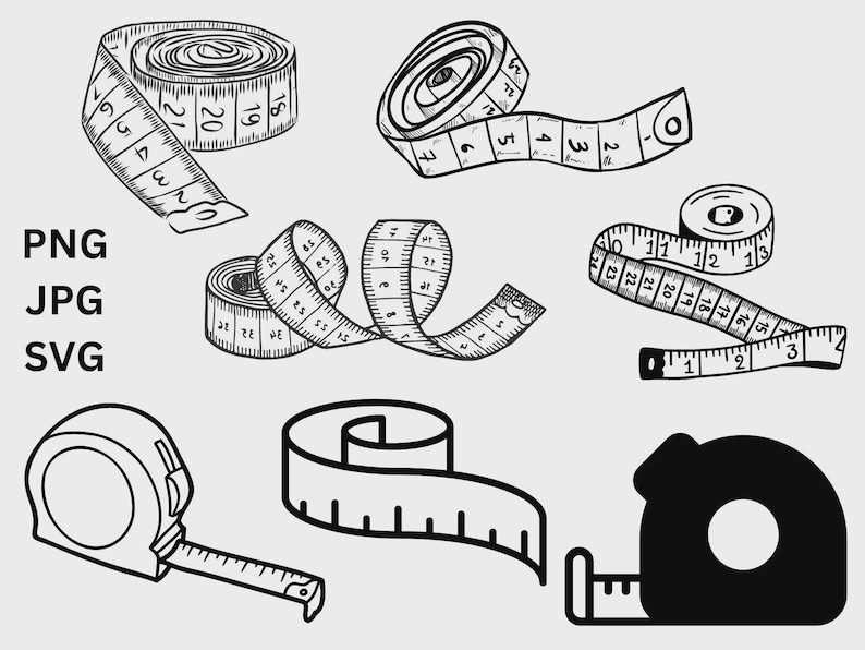 Measuring Tape Svg, SVG Files for Cricut, Measure Svg, Tape Clipart ...