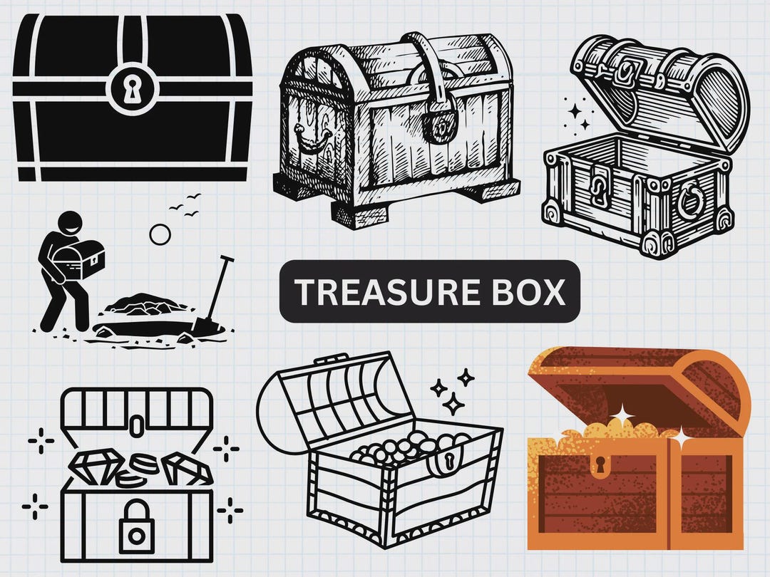 Treasure Chest SVG Bundle, Bounty Svg, Treasure Box Svg, Treasure Chest ...