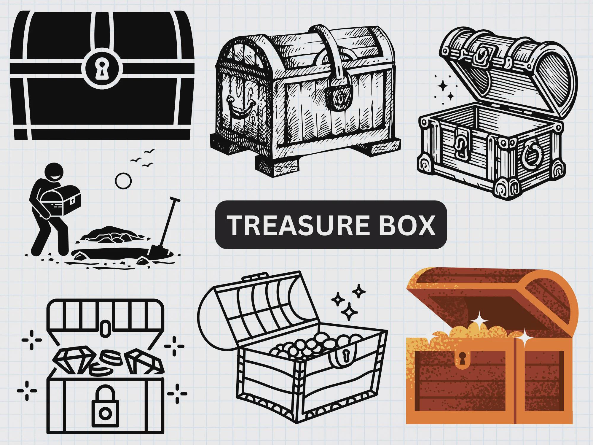 Treasure Chest SVG Bundle, Bounty Svg, Treasure Box Svg, Treasure Chest ...