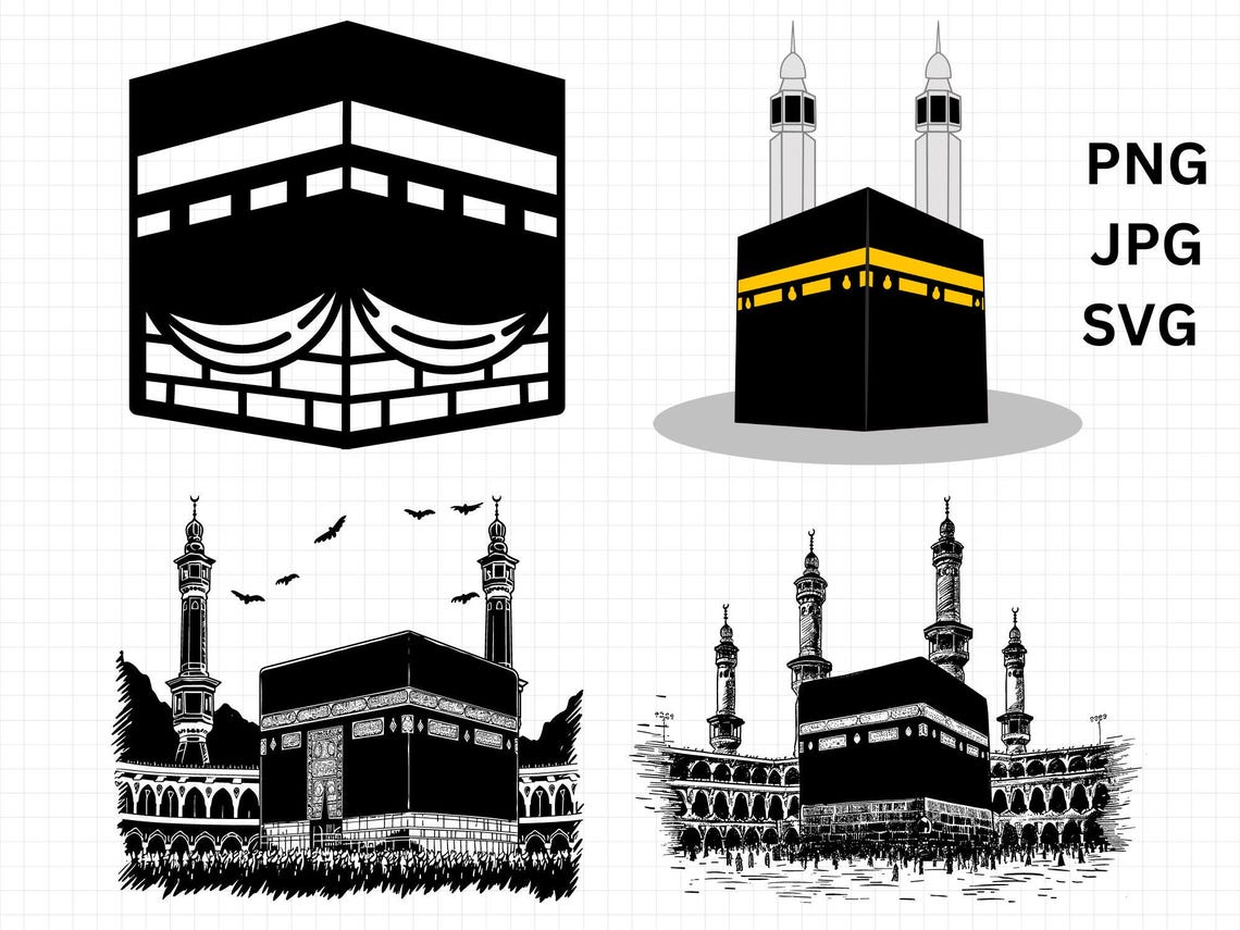 Kaaba SVG Bundle: Mecca, Masjid Al-haram, Islamic Cricut (digital ...