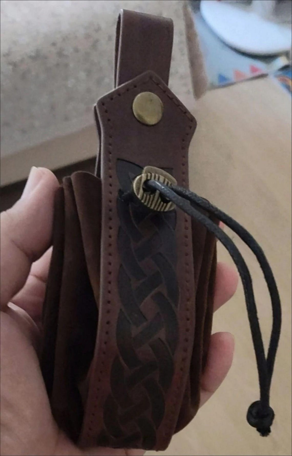 Viking Leather Pouch – Medieval Foldable Belt Bag - Etsy