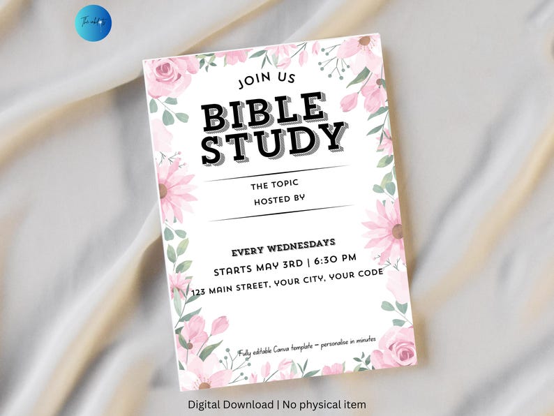 Bible Study Invitation Template | Editable Canva Invite | Church ...