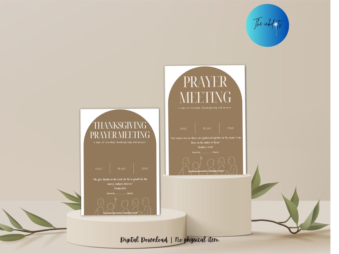 Prayer Meeting Invitation Bundle | Editable Canva Church Flyer ...