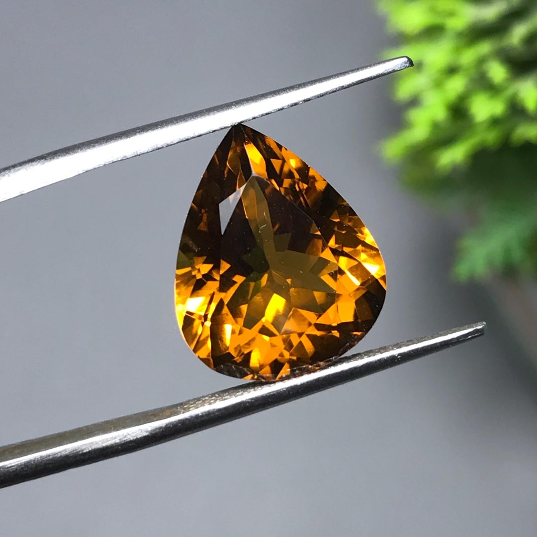 Honey Quartz Pear Shape Cut Stone: AAA Grade, 8.00 Carats, 15x12x9mm - Etsy