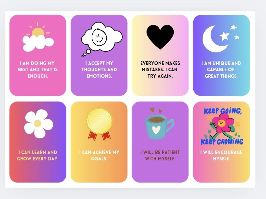 Editable Motivational Flashcards - Etsy