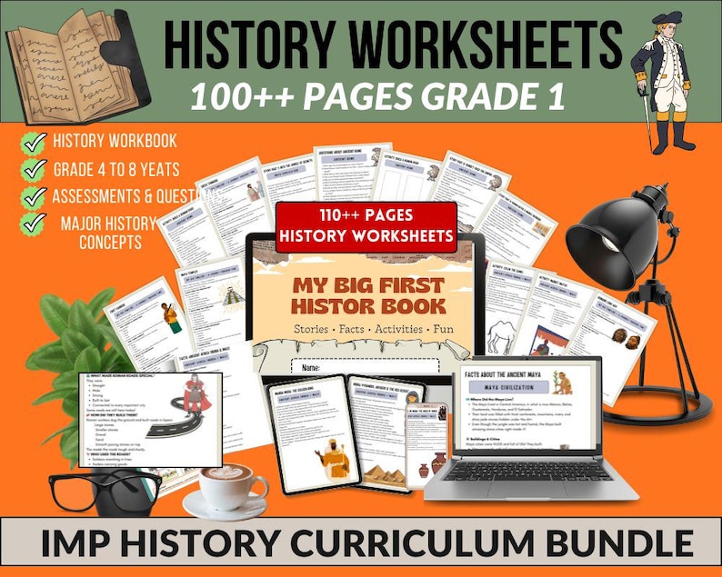 110+ Pages History Worksheets for Kids,social Studies World History ...