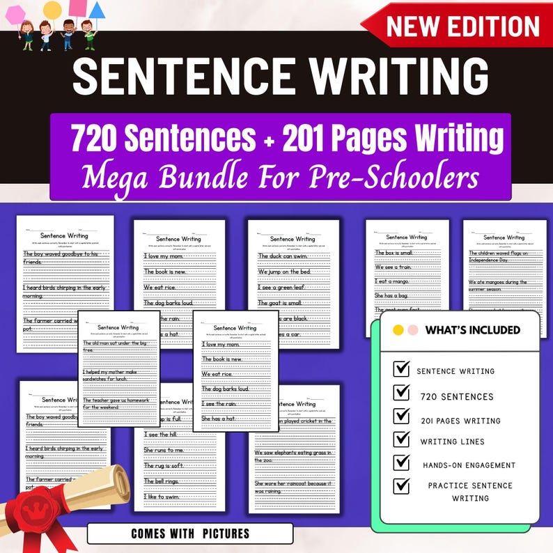 201 Printable Write the Sentence Worksheet,720 Sentence Writing ...