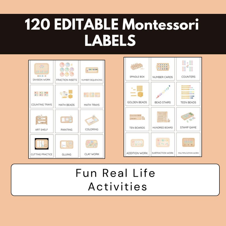Montessori Labels Editable,toy Shelf Classroom Organization Labels,kids ...