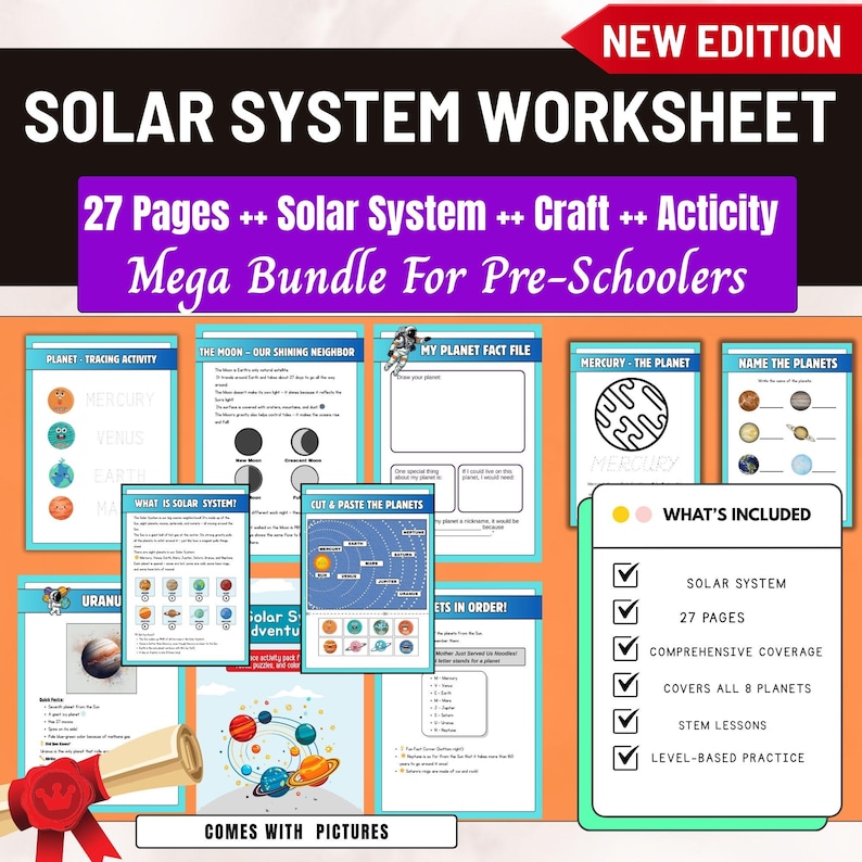 27+ Pages Planet Worksheet Bundle,solar System Activity,space Science ...