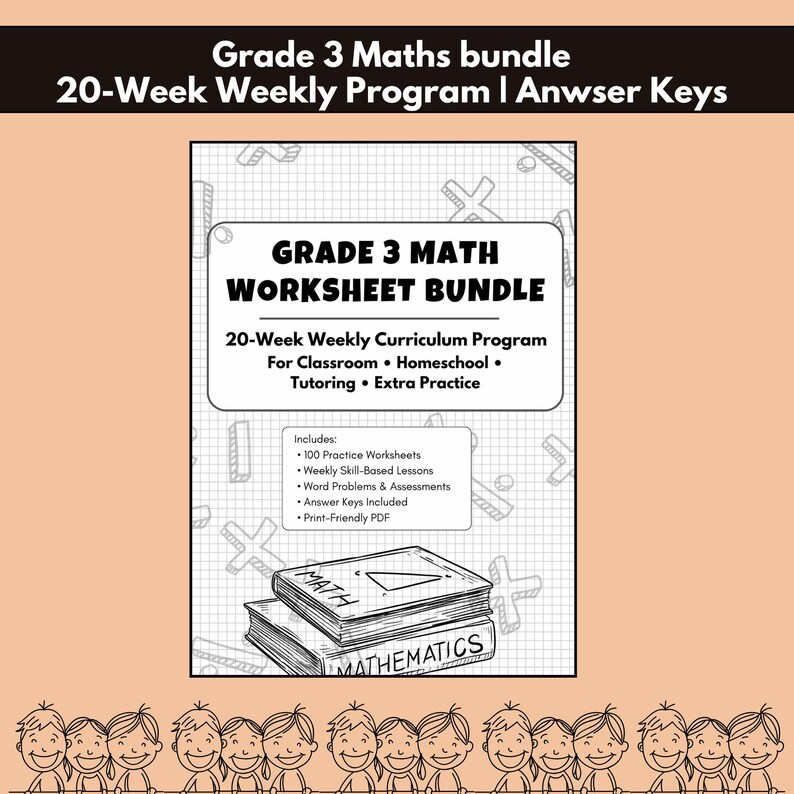 Grade 3 Maths Bundle Printable,3rd Grade Math Worksheets Pdf,no Prep ...