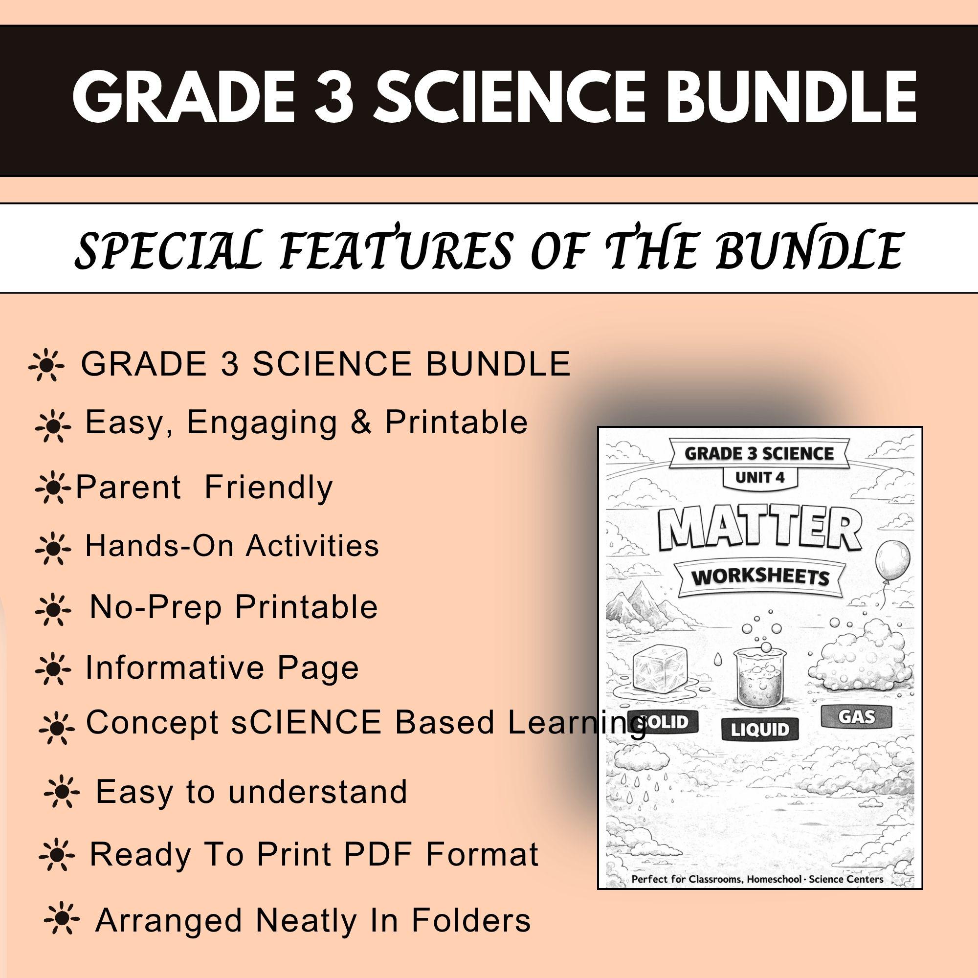 Grade 3 Science Worksheets Bundle | 130+ Printable Science Activities ...