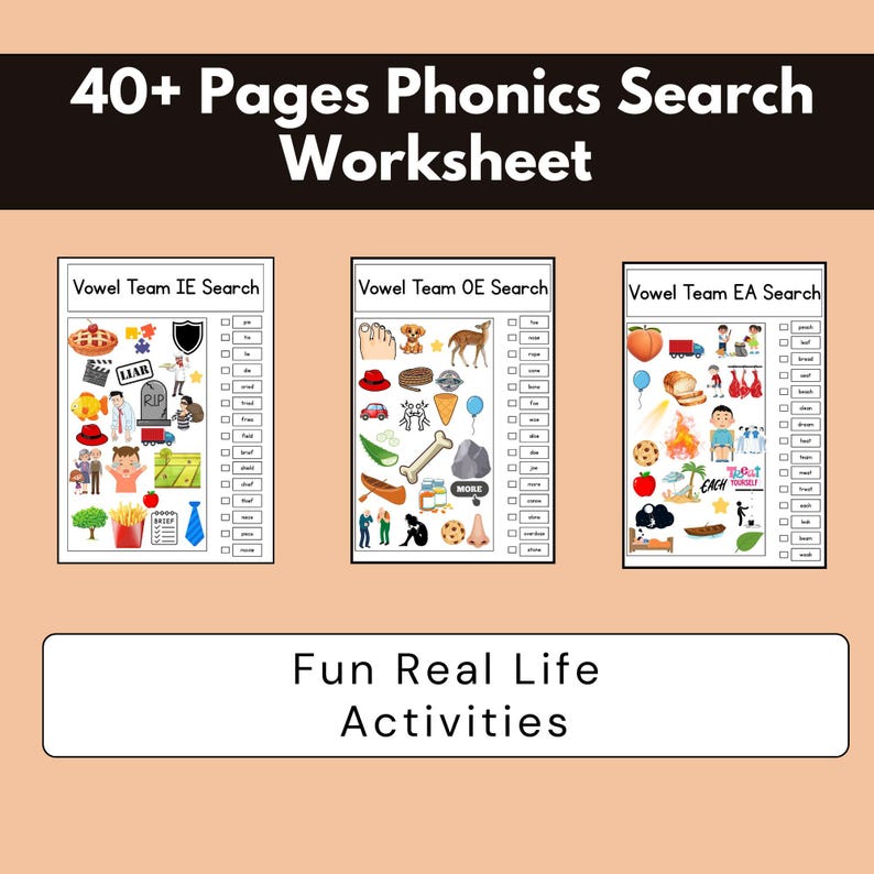 40+ Page Phonics Worksheets,printable,ispy Search Phonics,cvc,diagraphs ...