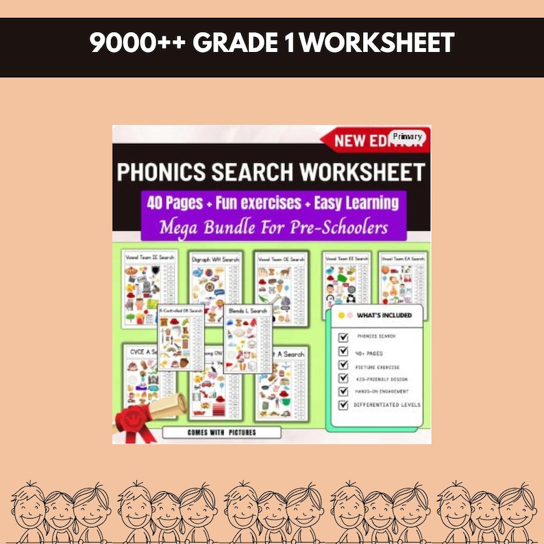 9000+ Pages Grade 1 Classroom Bundle Mega Worksheet Pack First Grade ...