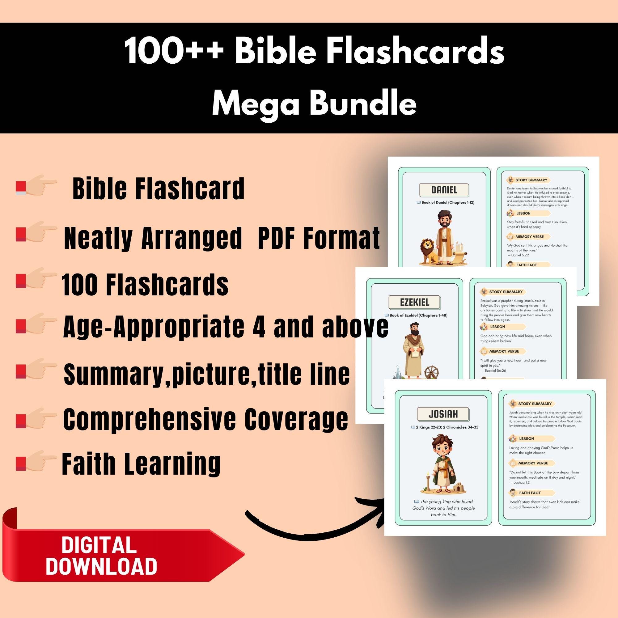 100++ Bible Flashcards for Kids,bible Character Flashcardschristian ...