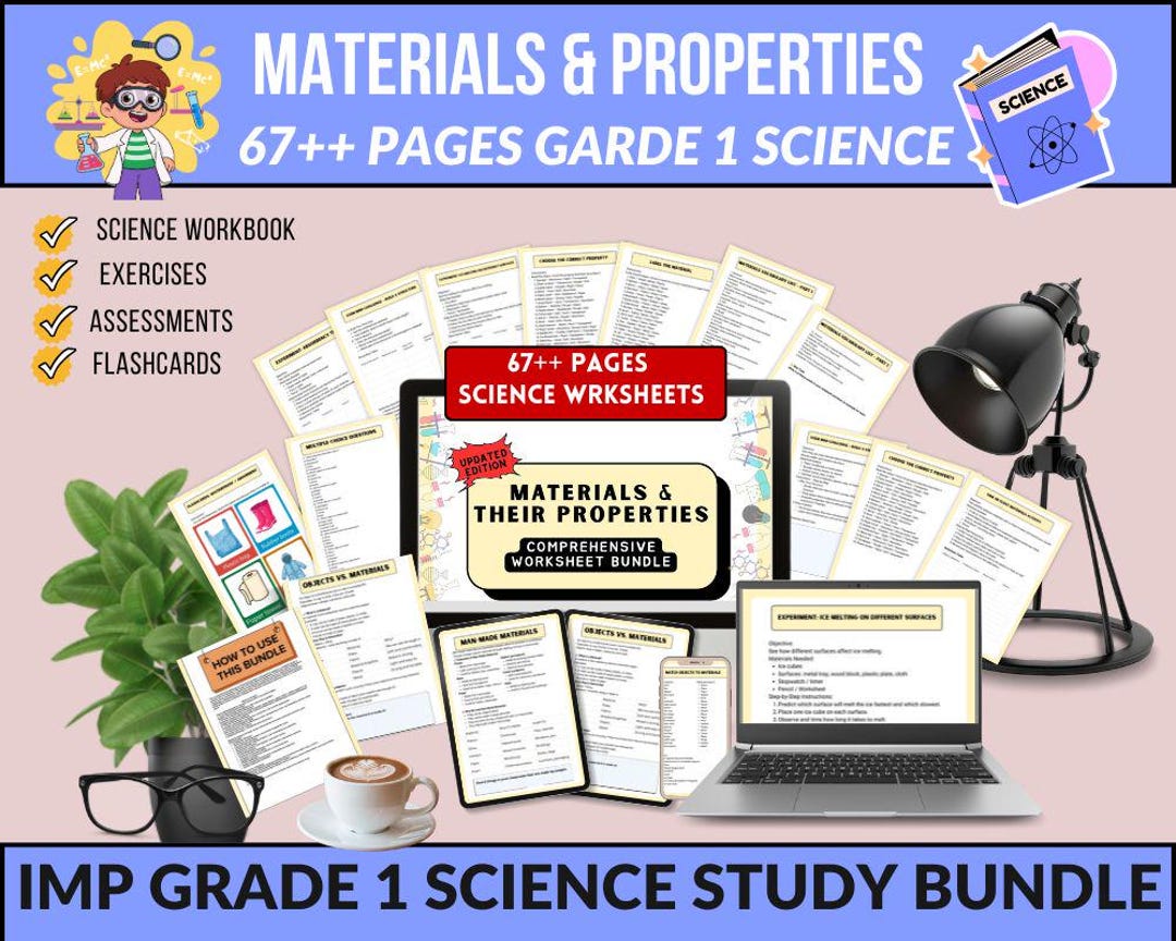 Grade 1 Science Worksheets Materials Their Properties Bundle,science ...