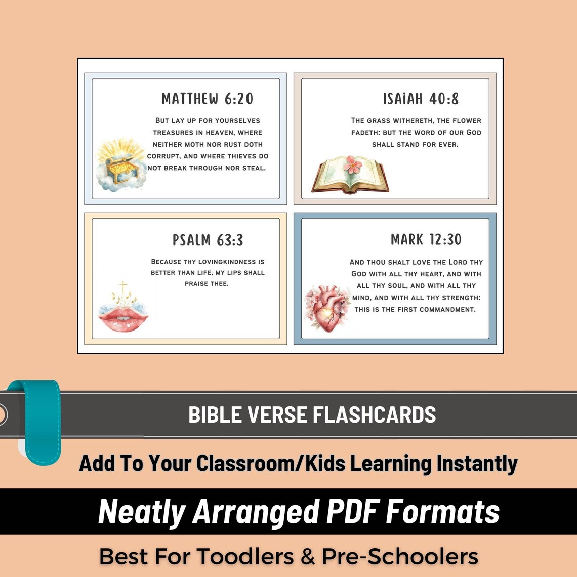 120+ Bible Verse Flashcards for Kid,scripture Cards Christian Learning ...