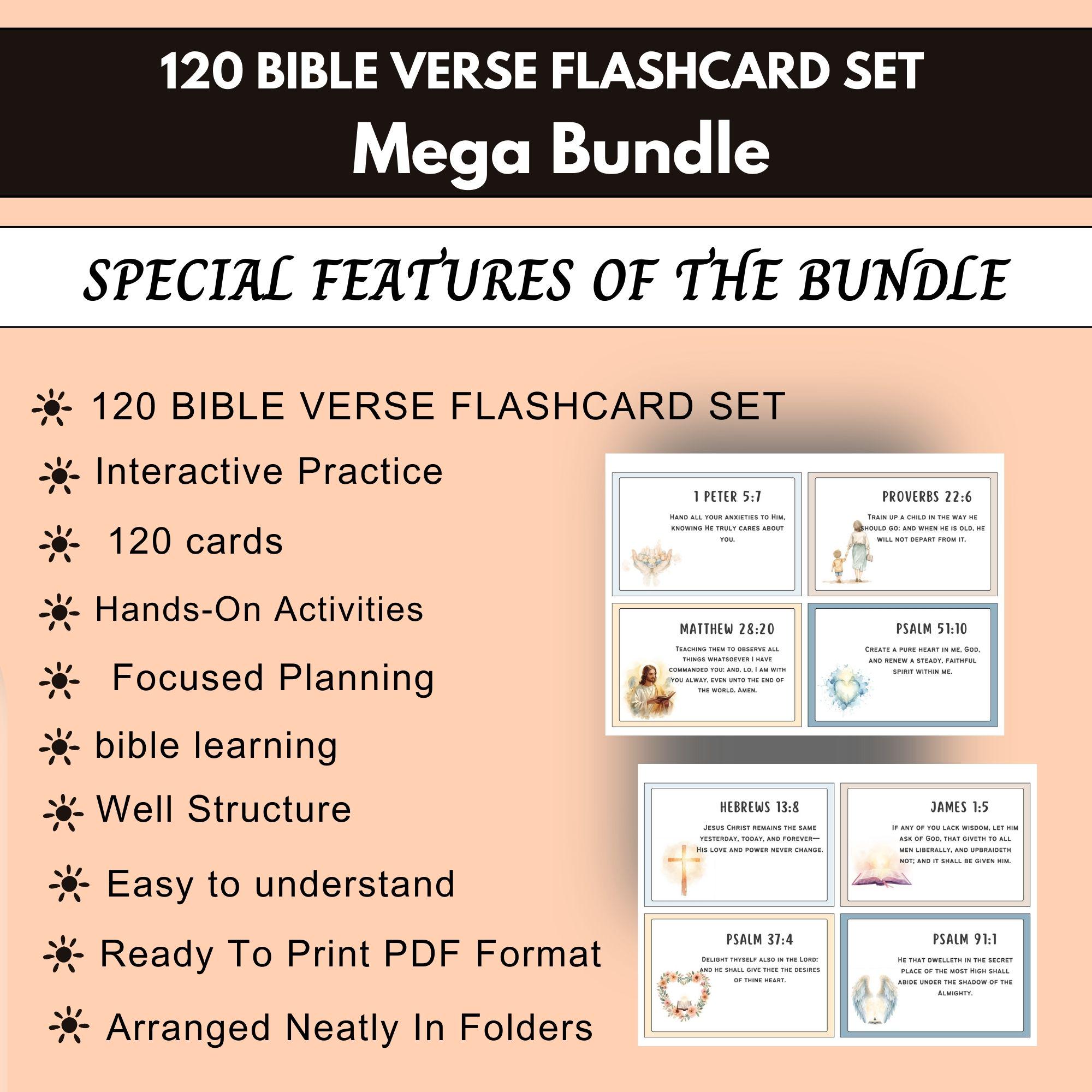 120+ Bible Verse Flashcards for Kid,scripture Cards Christian Learning ...