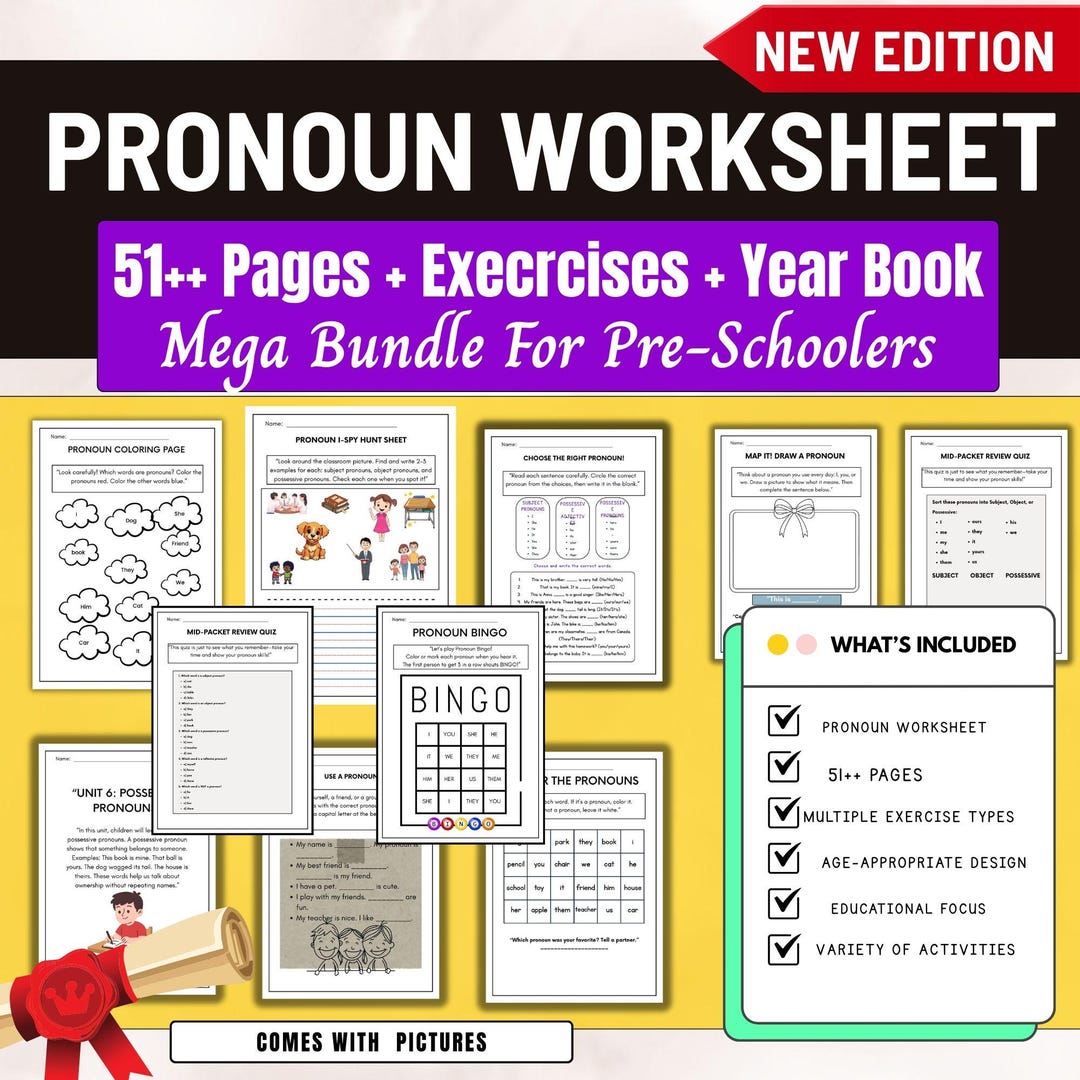 Personal Pronoun Worksheets,language Worksheet,homeschool Printable ...