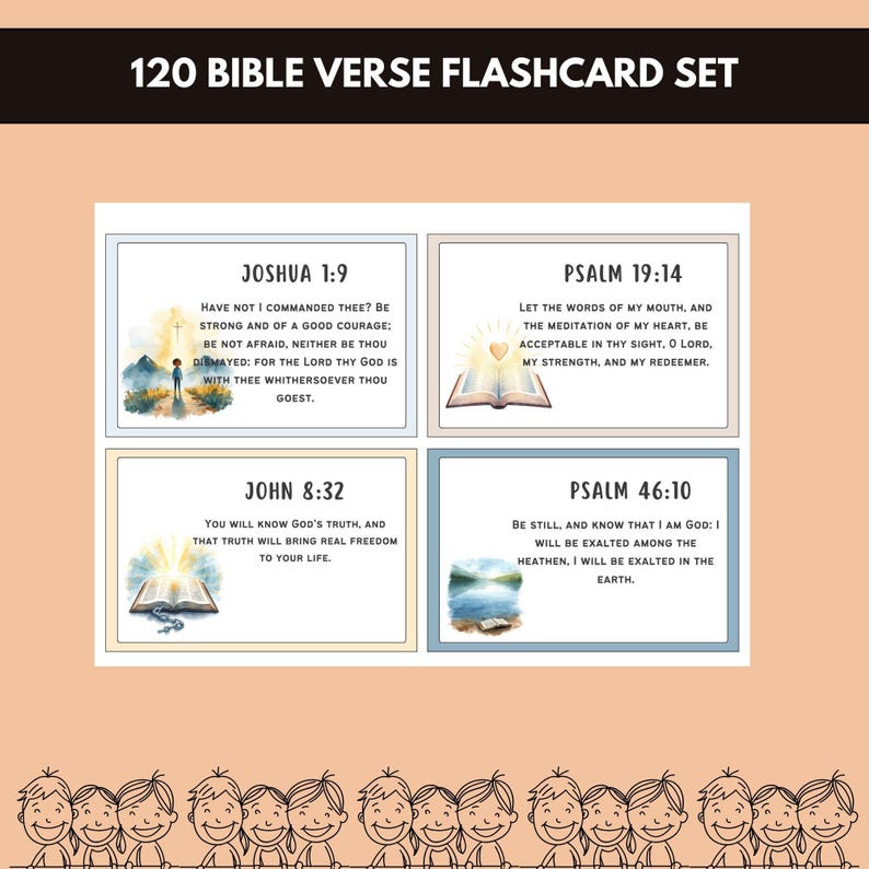 120+ Bible Verse Flashcards for Kid,scripture Cards Christian Learning ...