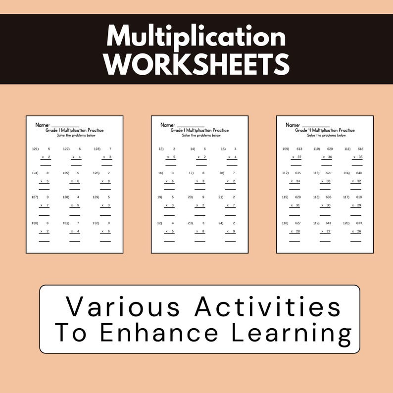 Multiplication Worksheets,printable Multiplying,practice Worksheets ...