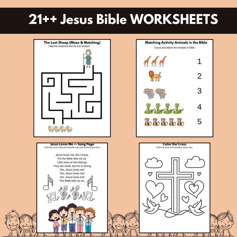 21+ Jesus Bible Worksheet,sunday School Education Activity,bible ...